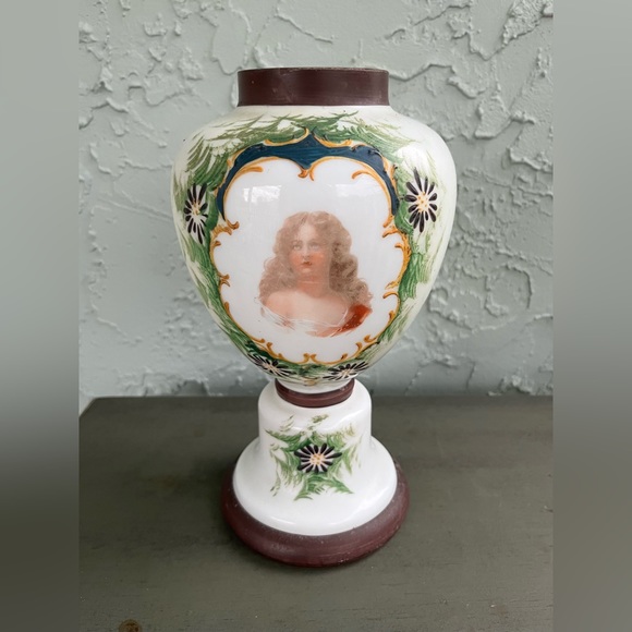 Bristol | Accents | Bristol Antique Victorian Opalina Glass Portrait Vase H 1 | Poshmark